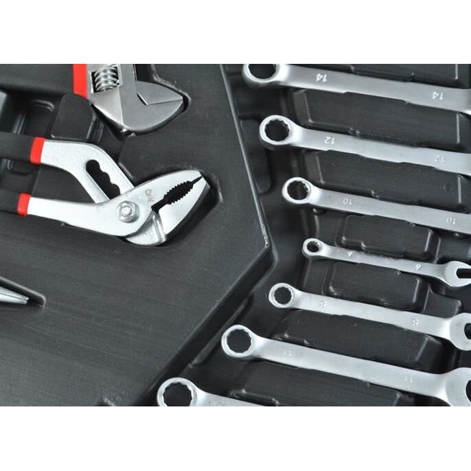 Многофункционален комплект инструменти с 4 чекмеджета, алуминиев куфар ...