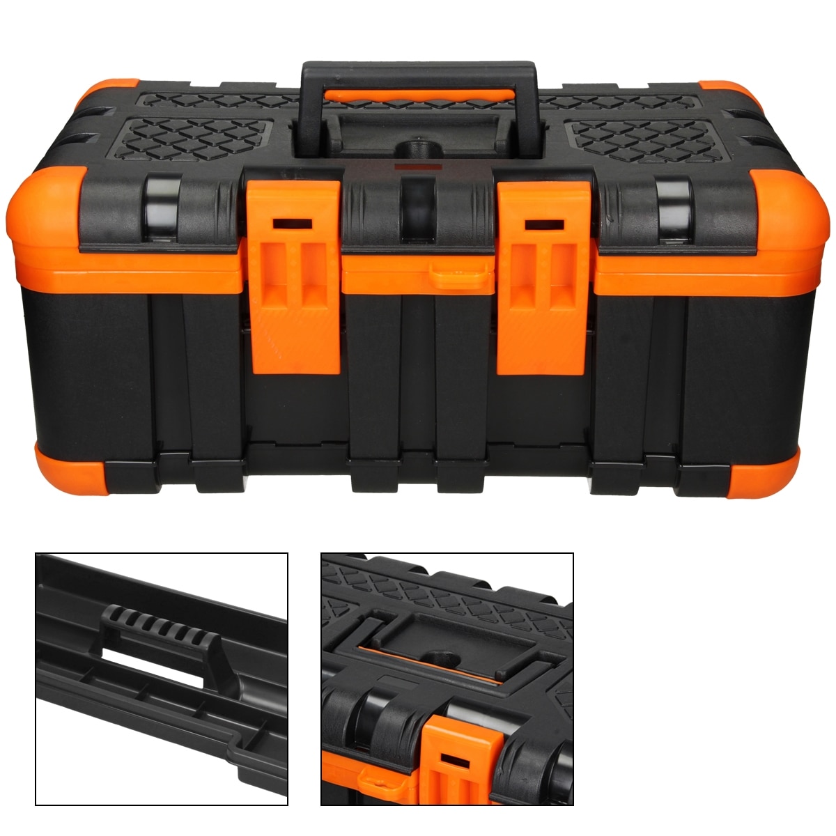 Geanta scule 50 x 30 x 24 cm, ECD Germany, negru-portocaliu, plastic ...