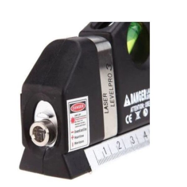 Nivela Laser cruce, orizontal si vertical, boloboc 3 bule, ruleta 2.5m ...