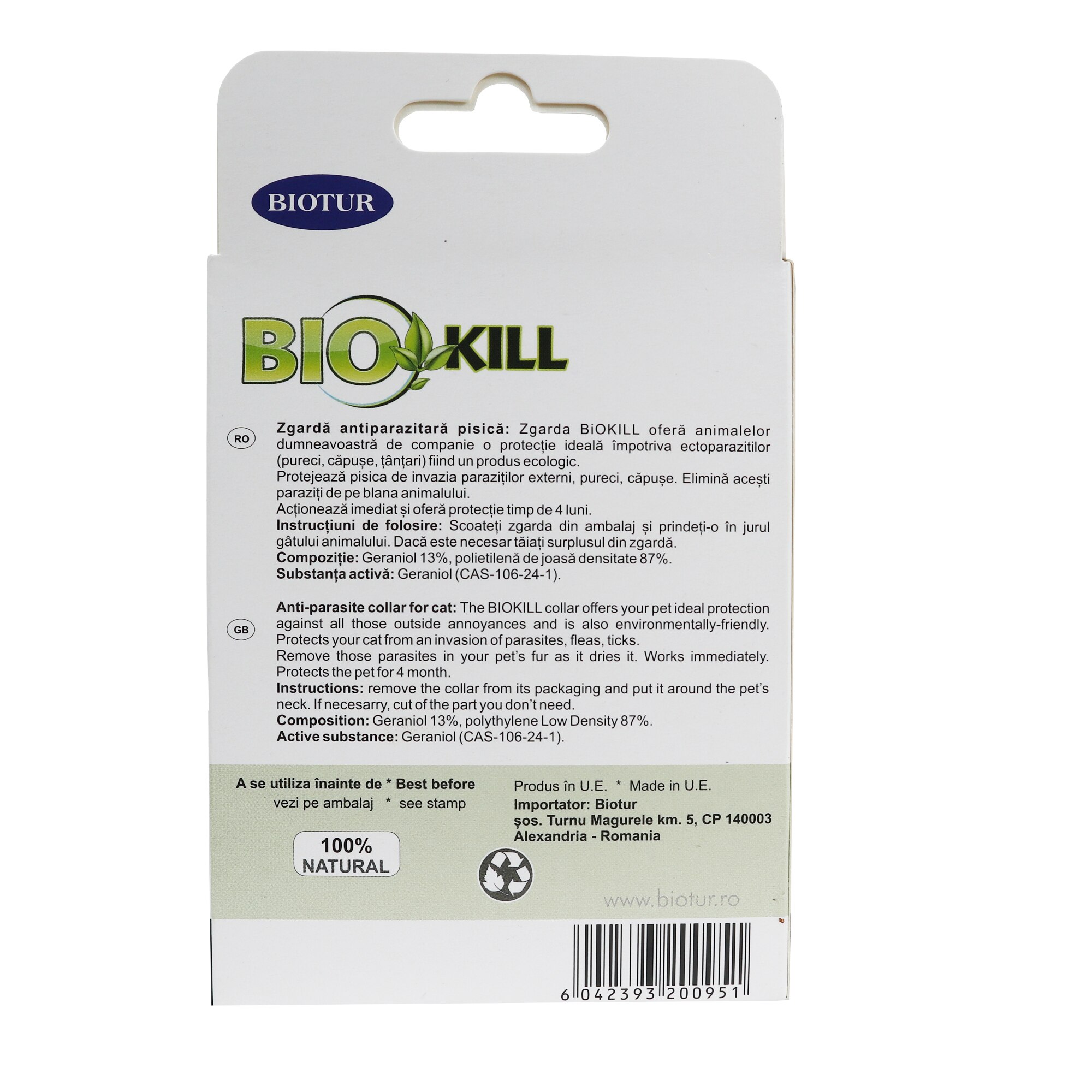 Zgarda Biokil pisici 1 buc x 35 cm - eMAG.ro