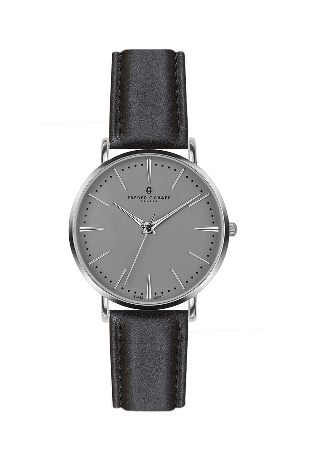 Frederic Graff, Ceas quartz cu o curea de piele, Negru/Argintiu - eMAG.ro