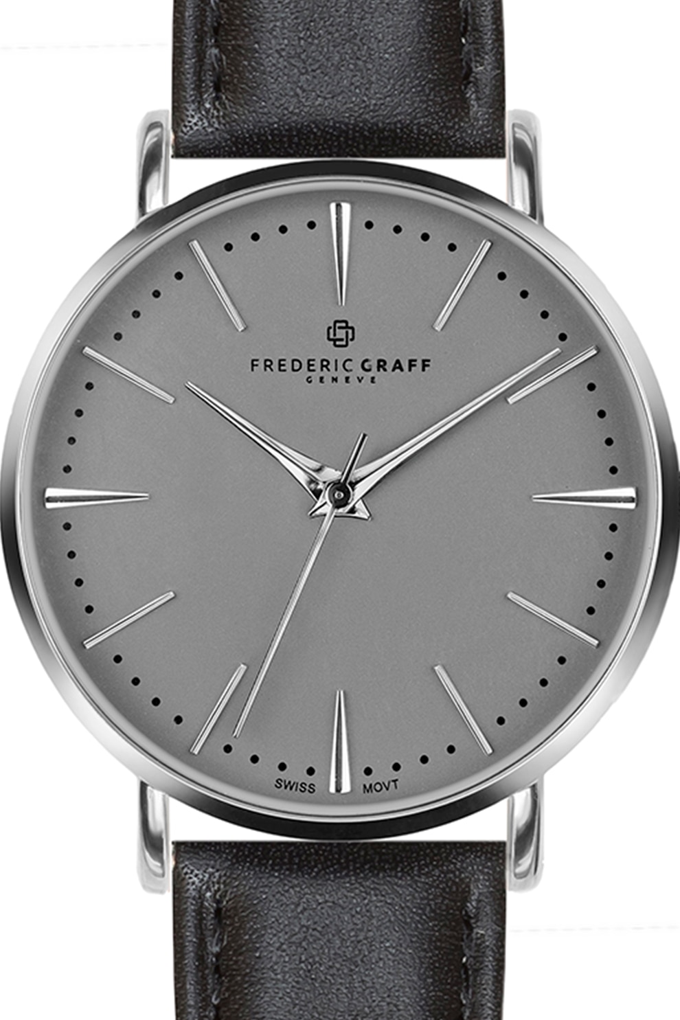 Frederic Graff, Ceas quartz cu o curea de piele, Negru/Argintiu - eMAG.ro