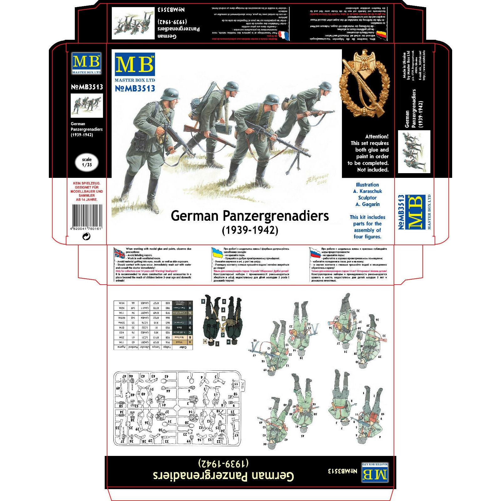 Set Figurine Master Box German Panzergrenadiers ( 1939 - 1942 ) 4buc 1: ...