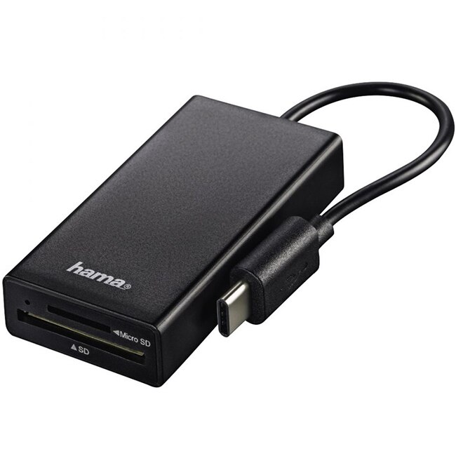 Card reader Hama-54144, USB 2.0, MicroSD/SD/SDHC/SDXC, Negru - eMAG.ro