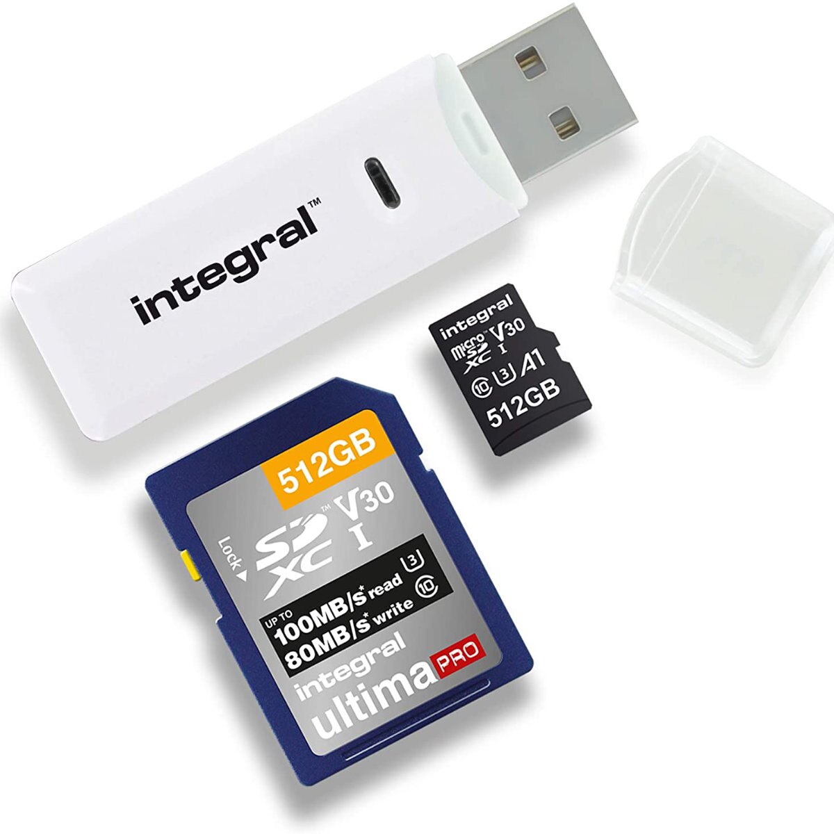 Cititor carduri SDXC, microSD, cu doua sloturi, Integral, interfata USB ...
