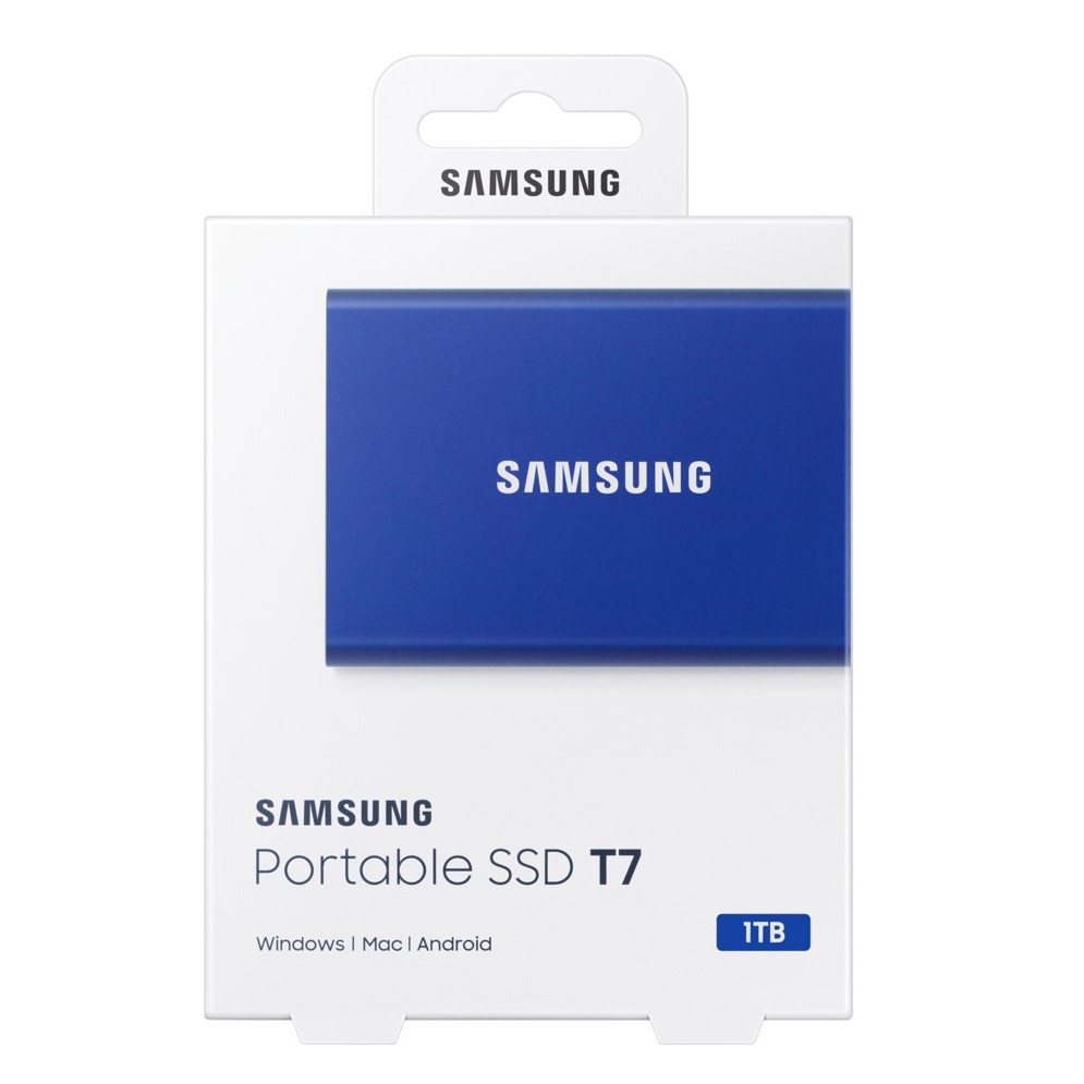 Външен SSD Samsung T7, Преносим, 1TB, USB 3.2, Indigo Blue - eMAG.bg