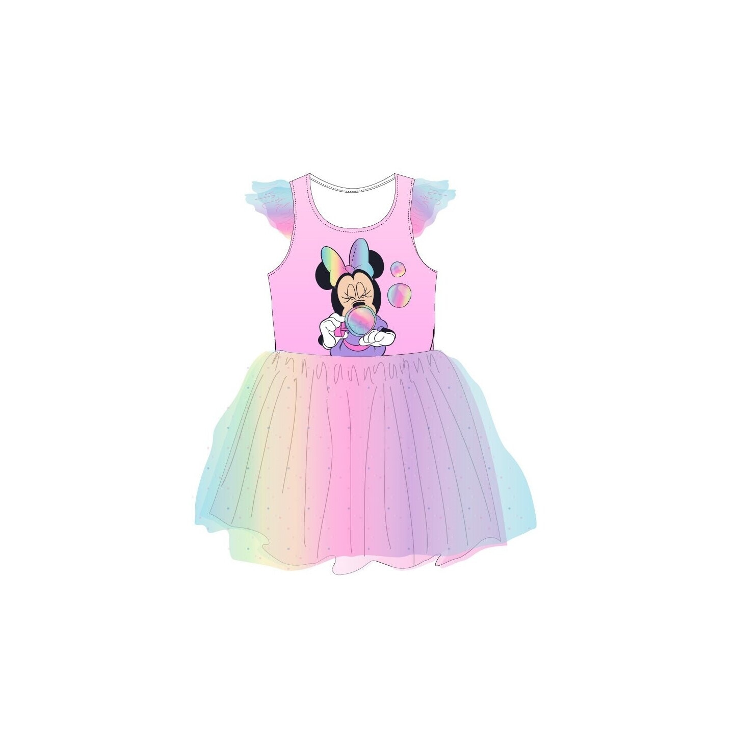 Rochie curcubeu, Minnie, tutu 116 - 122 cm - eMAG.ro