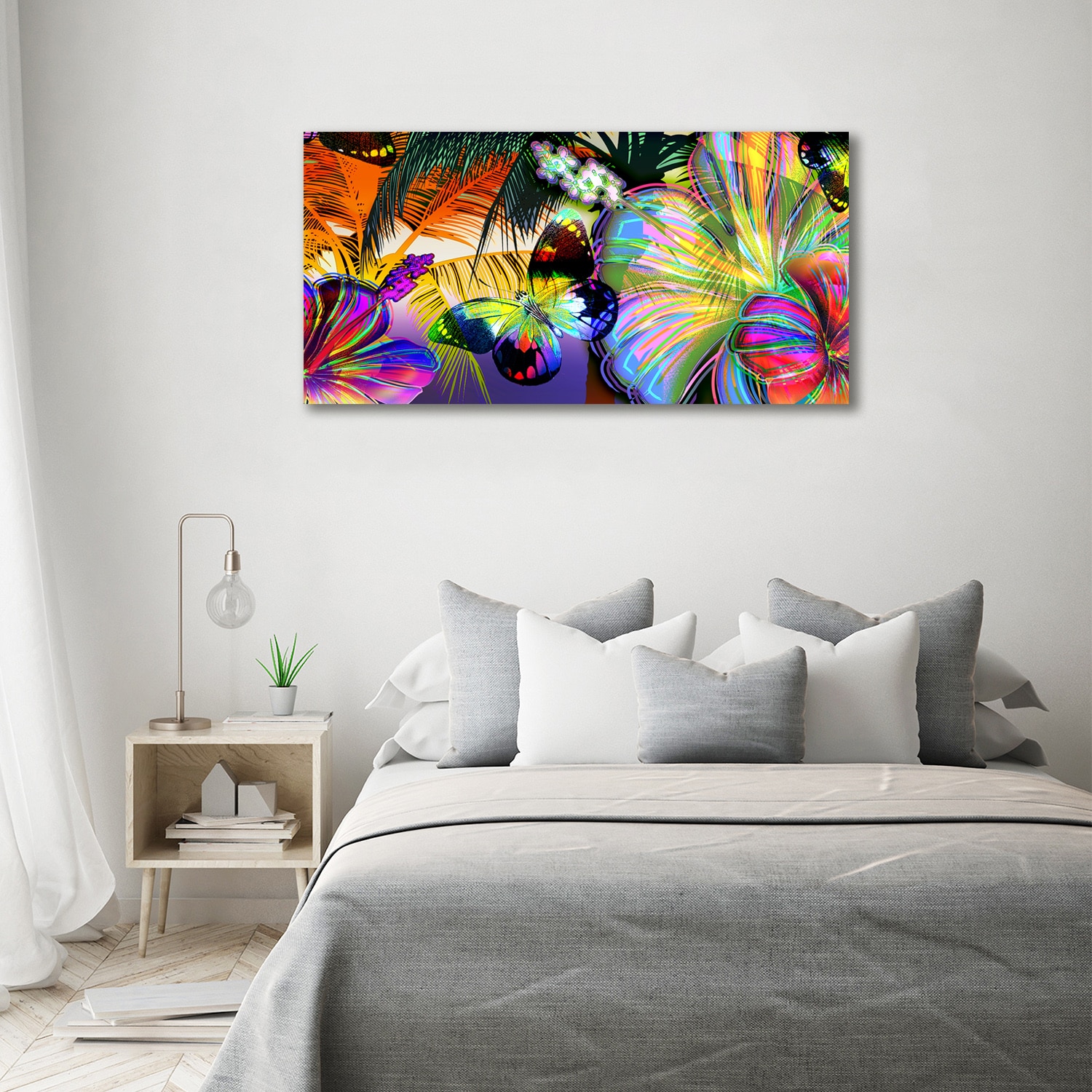 Tablou pe sticla, Imagine imprimata sticla, Decorarea peretilor, Flori ...