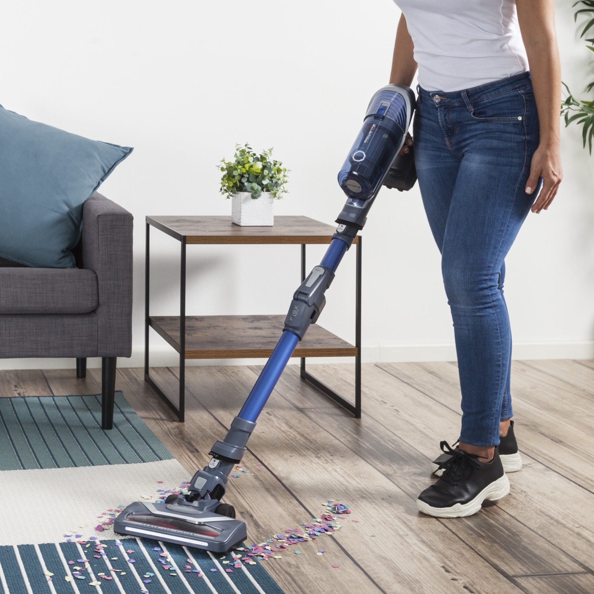 Вертикална прахосмукачка Rowenta X-Force Flex 8.60 Aqua RH9690WO с моп ...