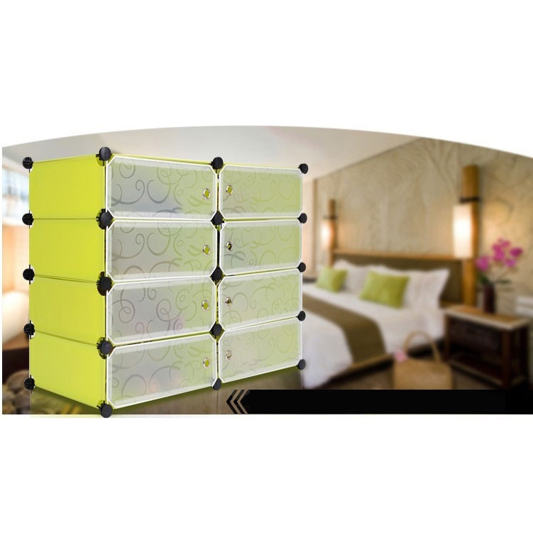 Dulap modular cu 8 compartimente de depozitare, din plastic, 45x35x17 ...