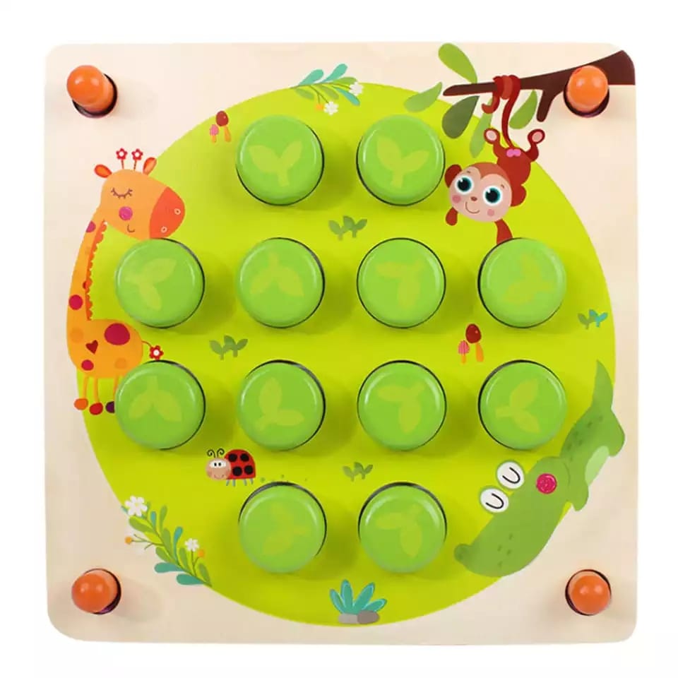 Joc de memorie pentru copii, cu planse si pioni din lemn - eMAG.ro