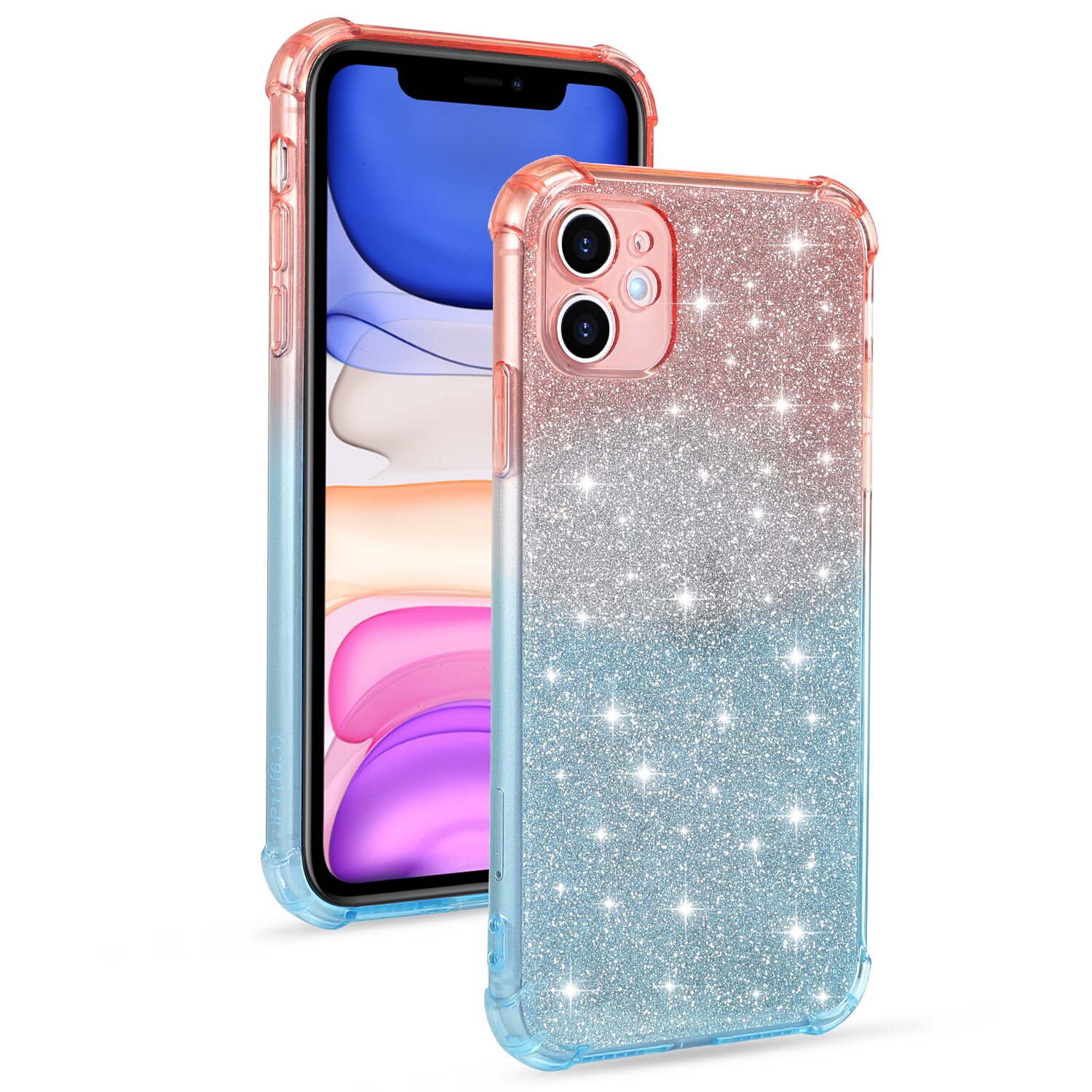 Husa de protectie Samidy pentru iPhone 11, Model in degrade, Autocolant ...