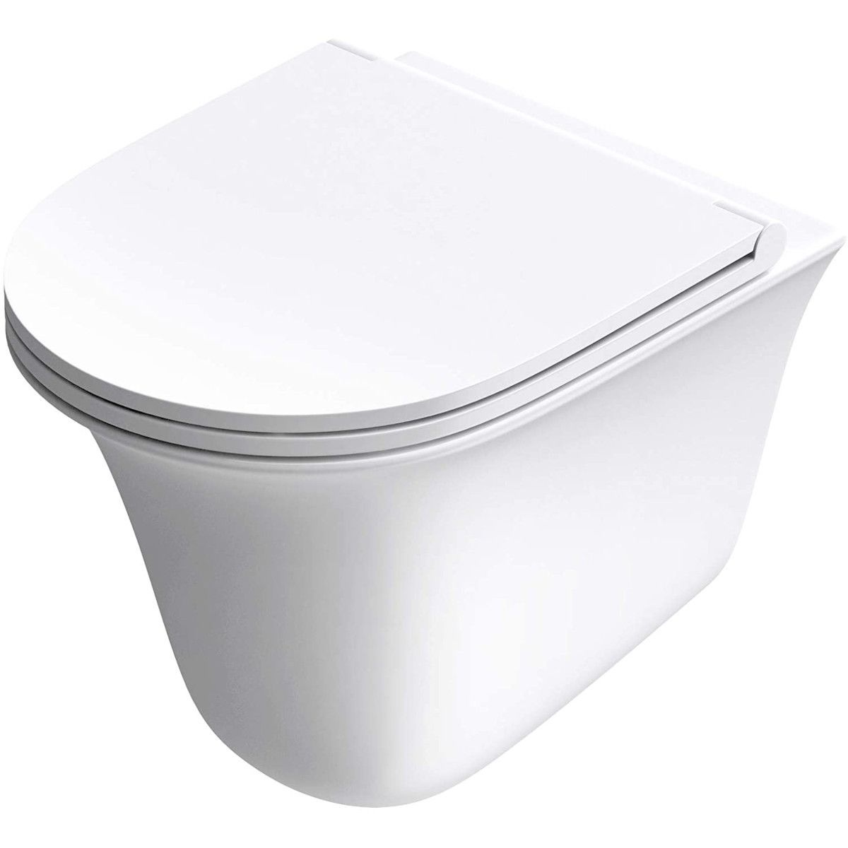 Vas Wc EGO-Rio Alb, Rimless, suspendat, capac Soft-Close inclus - eMAG.ro