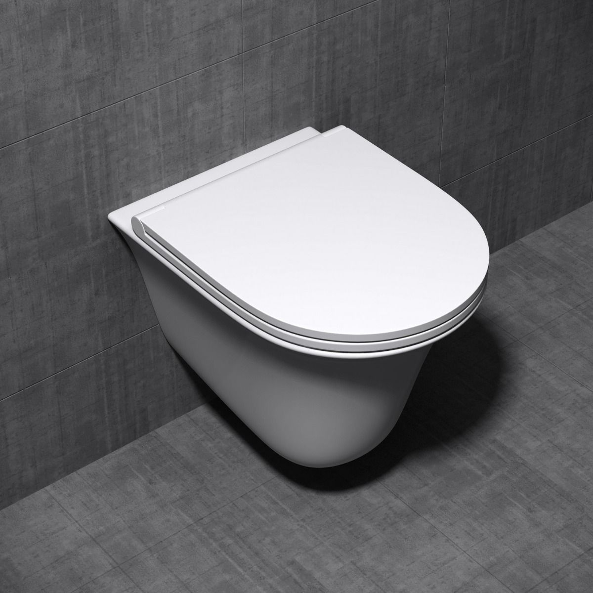 Vas Wc EGO-Rio Alb, Rimless, suspendat, capac Soft-Close inclus - eMAG.ro