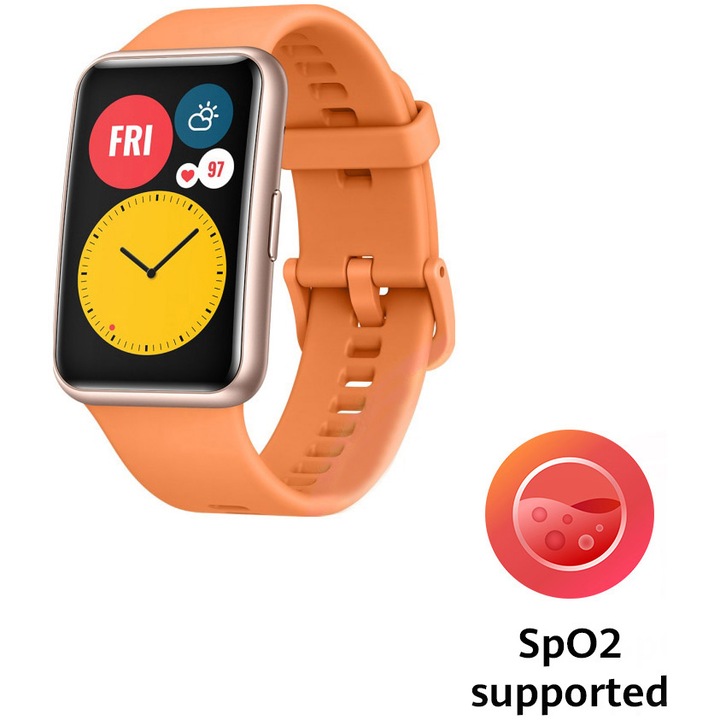 Ceas smartwatch Huawei Watch Fit, Cantaloupe Orange - eMAG.ro