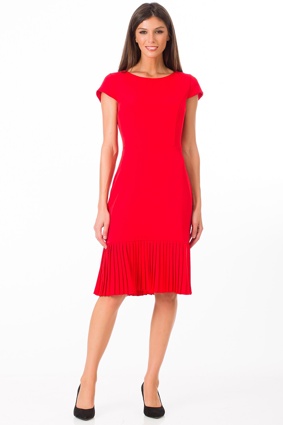 Sense, Rochie din crep Diandre, Rosu, 44 - eMAG.ro