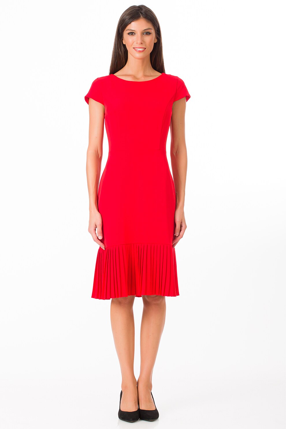 Sense, Rochie din crep Diandre, Rosu, 44 - eMAG.ro