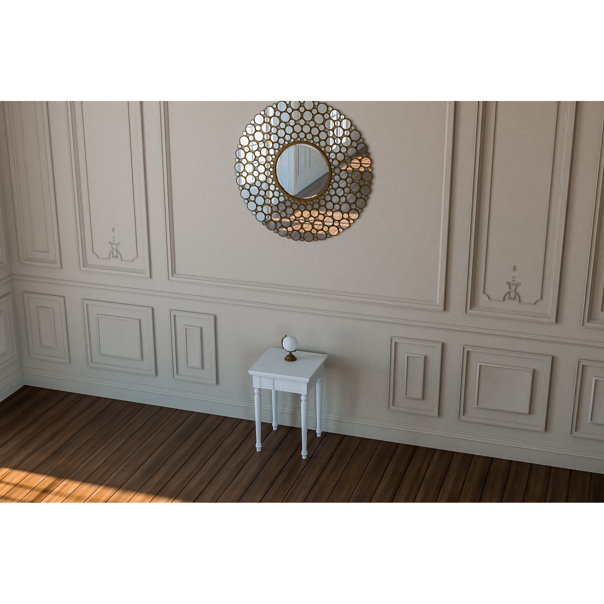 Masuta cafea inalta marsilia, lemn masiv, alb, 45 x 65 cm - eMAG.ro