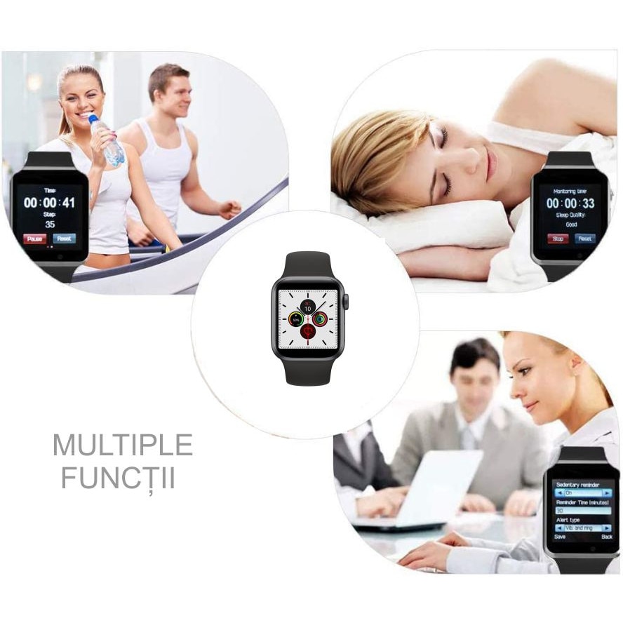 Ceas Smartwatch W58 Display HD, 1.3 inch, Bluetooth, Bratara ...