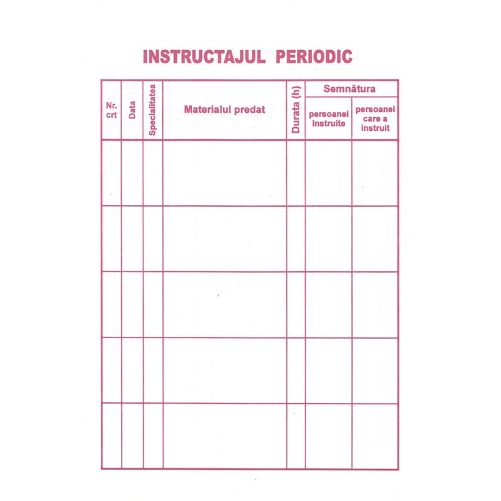 Set fise de instruire SSM si SU (carnetul albastru si carnetul rosu ...