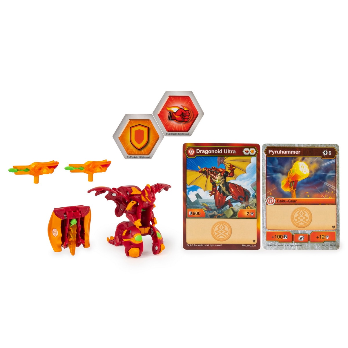 Figurina Bakugan Armored Alliance - Ultra Dragonoid, cu Baku-Gear Magma Blaster - eMAG.ro
