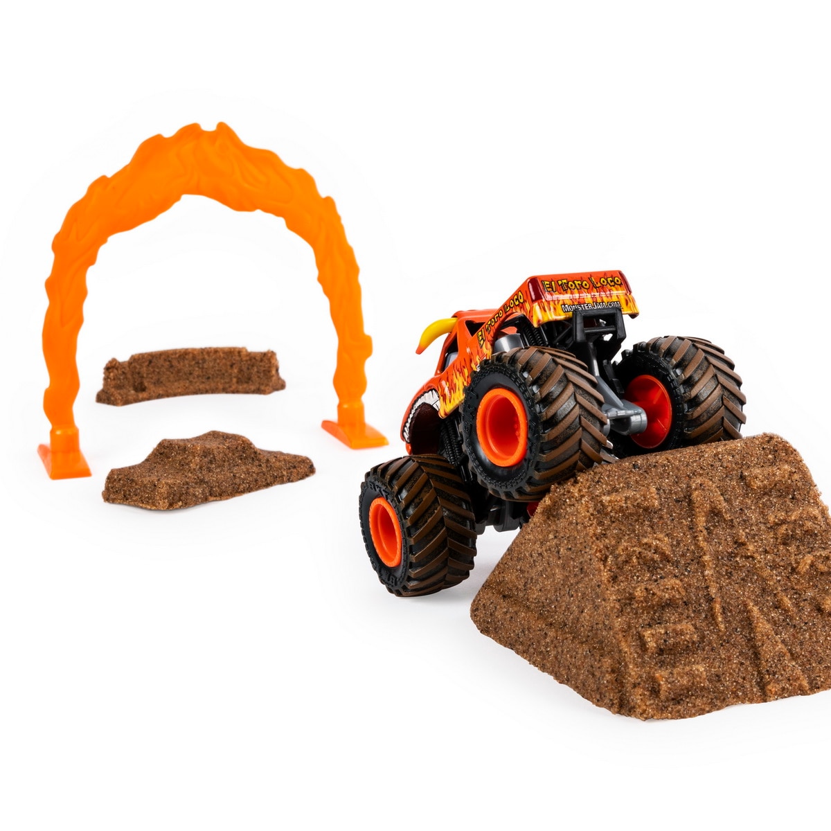 Set Monster Jam - Kinetic Sand, El Toro Loco, masinuta cu nisip si ...