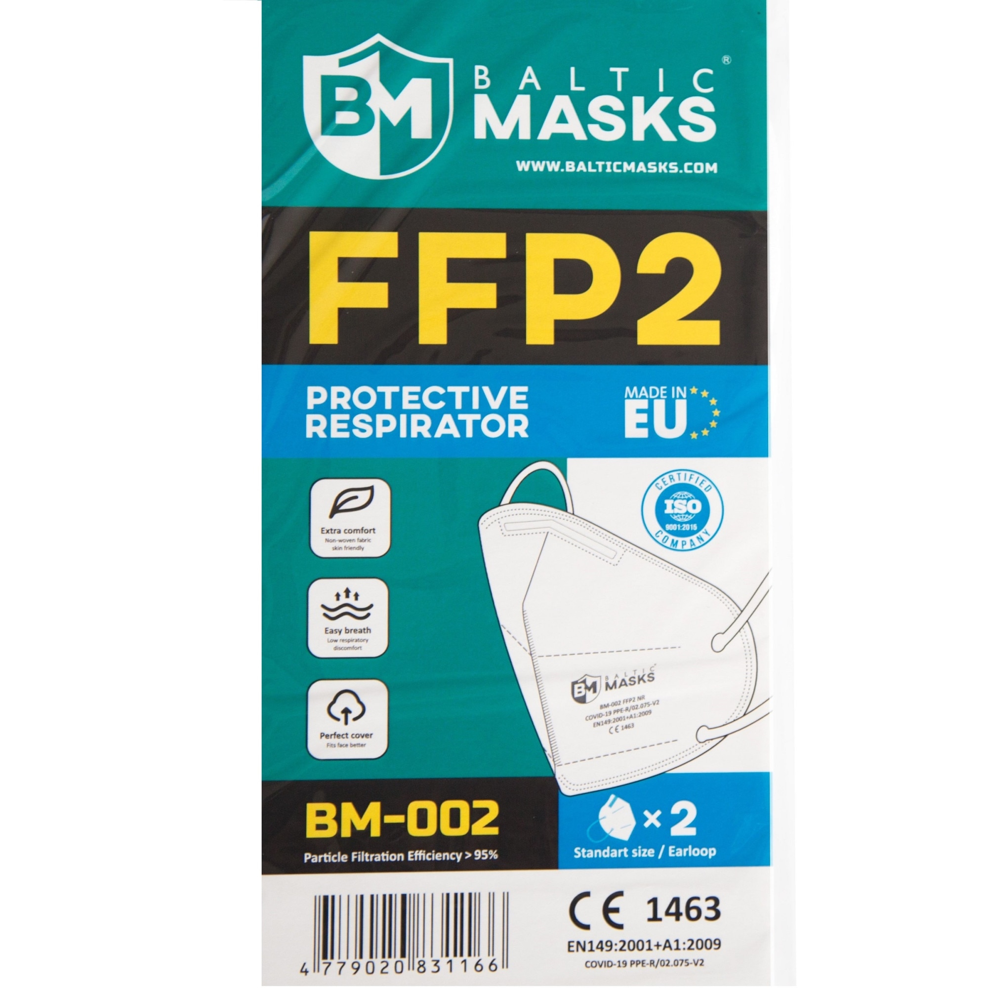 Set 2 masti de protectie respiratorie FFP2 atestat Covid 19 - Baltic ...