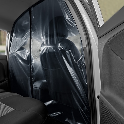 Paravan de protectie din plastic pentru Taxi, 135x140 cm, transparent ...