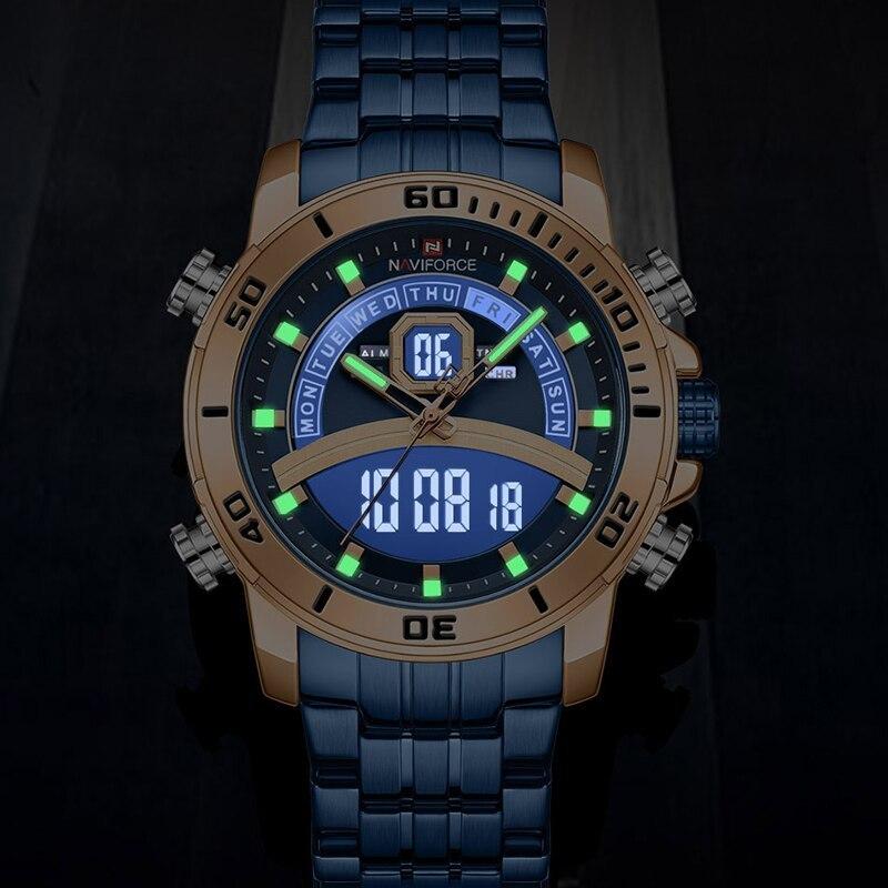 Ceas Naviforce barbatesc, Analog, Digital, Otel inoxidabil, Quartz ...