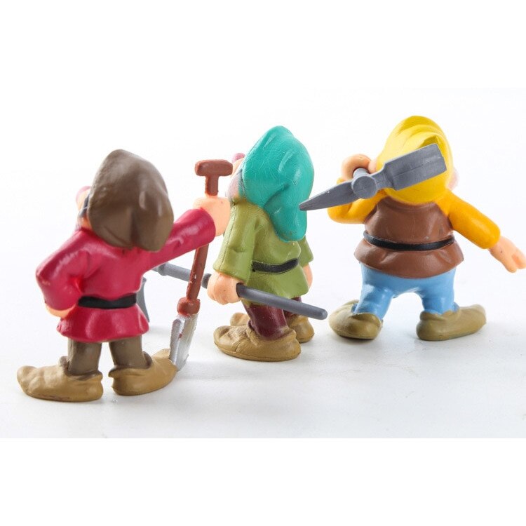 8 Db Figurás Készlet Hófehérke és A 7 Törpe 6 10 Cm Pvc Többszínű