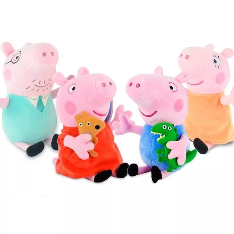 Set 4 plusuri, Familia vesela Peppa Pig 30cm - eMAG.ro