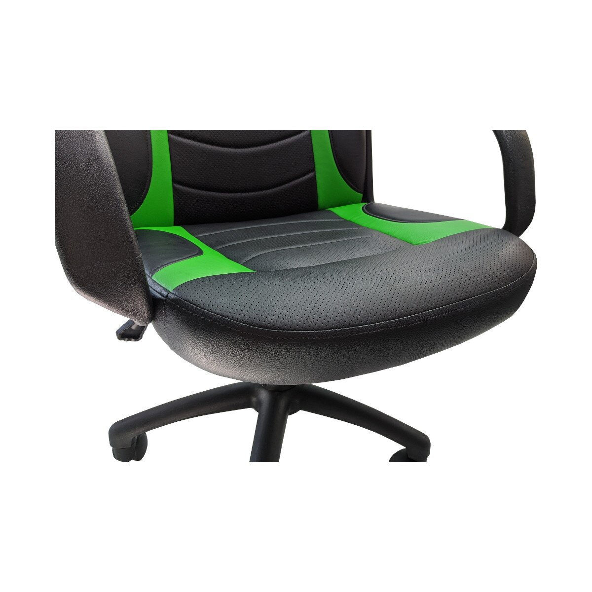 Scaun gaming B15 Negru verde, piele ecologica - eMAG.ro