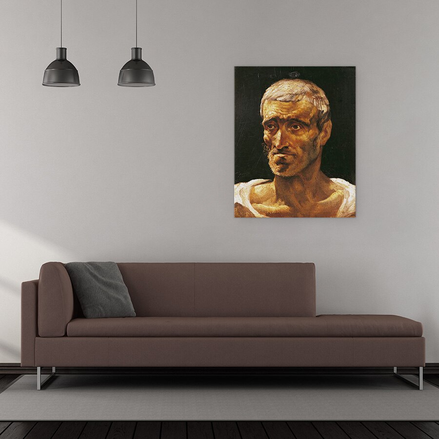 Tablou canvas - Theodore Gericault - sef al unui om naufragiat, studiu ...