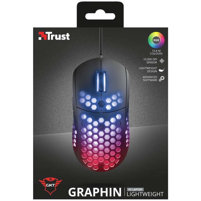 Mouse gaming Trust GXT960 Graphin, ultrausor 74g, cablu flexibil ...