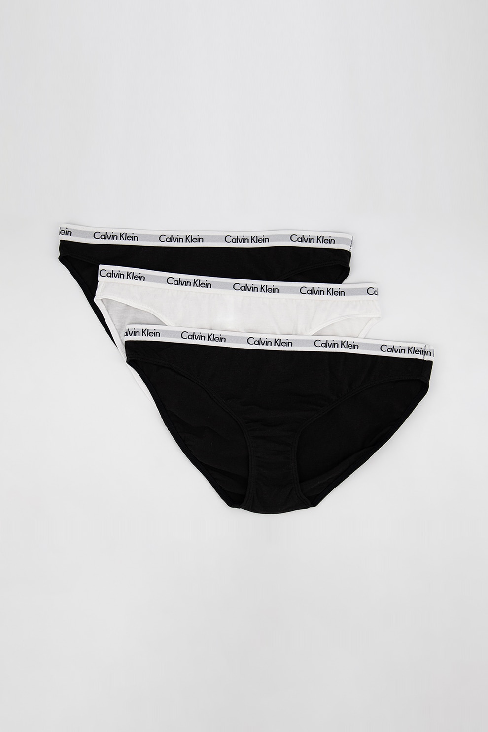 CALVIN KLEIN, Set de chiloti cu banda logo in talie - 3 perechi, Negru ...