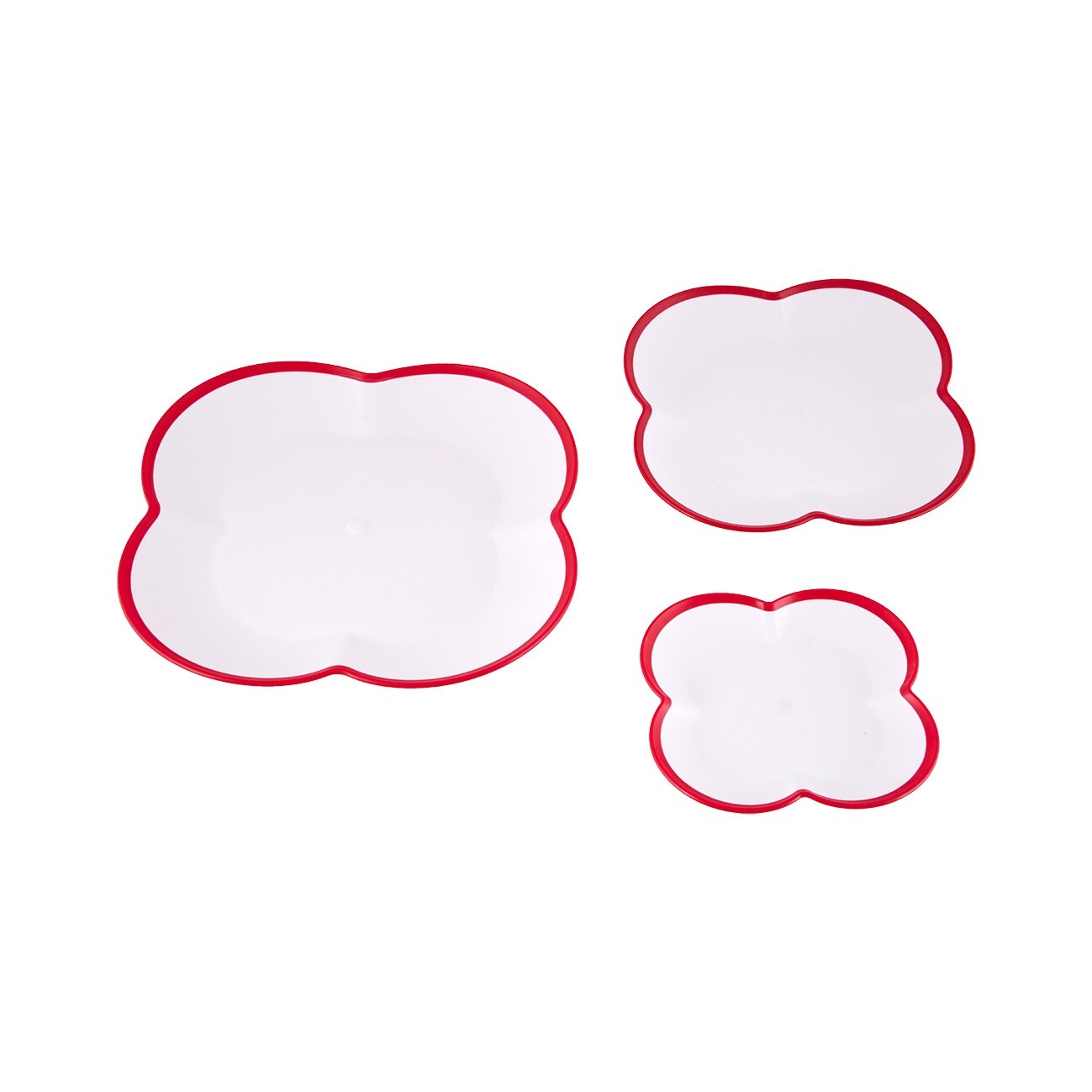 Set 3 platouri plastic, Bally, 100 ml+200 ml+400 ml, rosu - eMAG.ro