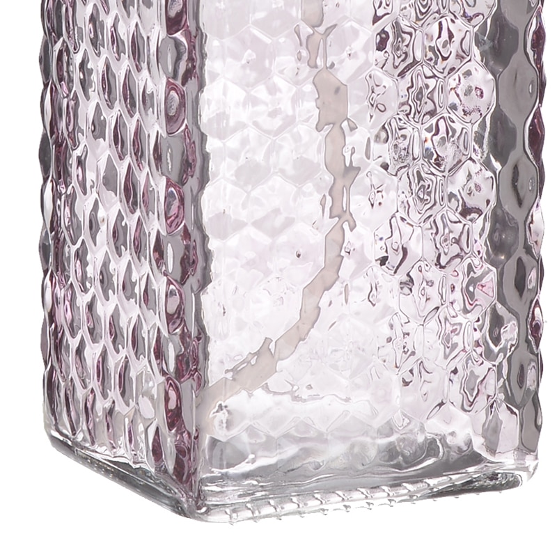 Recipient pentru sapun din sticla roz model buline, inaltime 18 cm ...