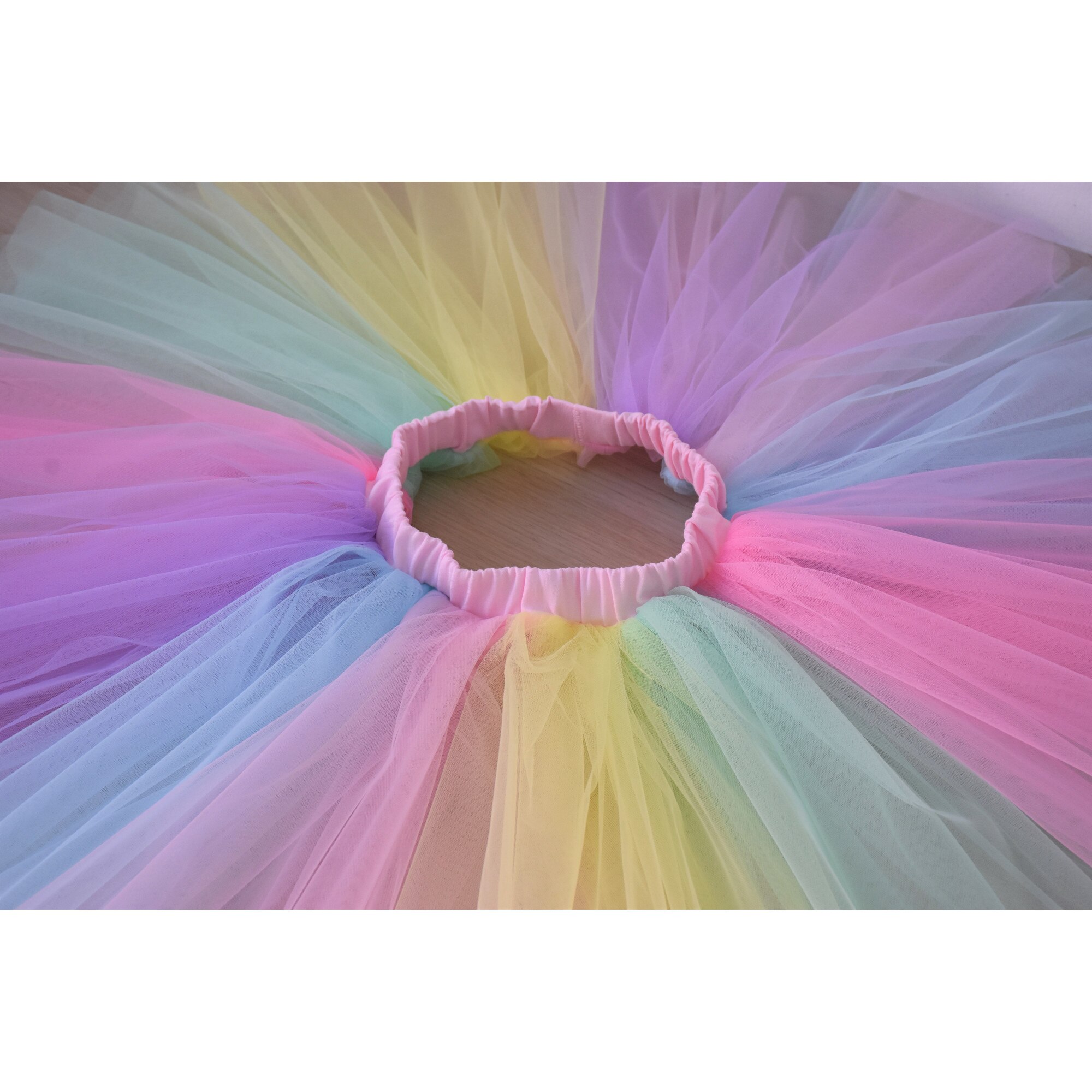 Fustita tutu curcubeu roz, bumbac, tulle - eMAG.ro