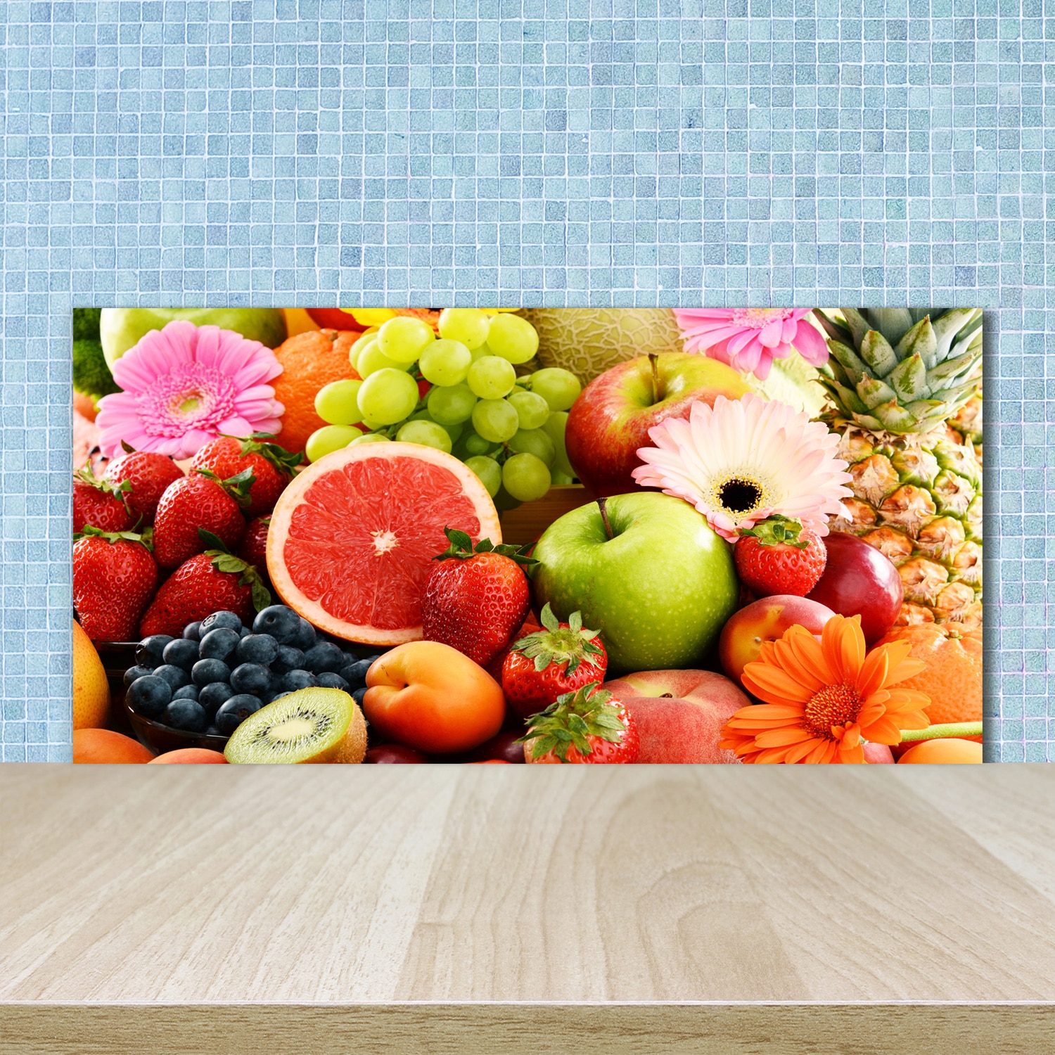 Panou de bucatarie, din sticla, Placi decorative din sticla, Fructe ...