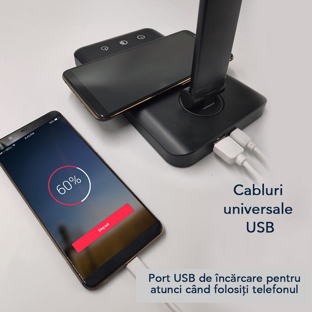 Veioza lampa LED Smarter pentru casa si birou, control touch ...