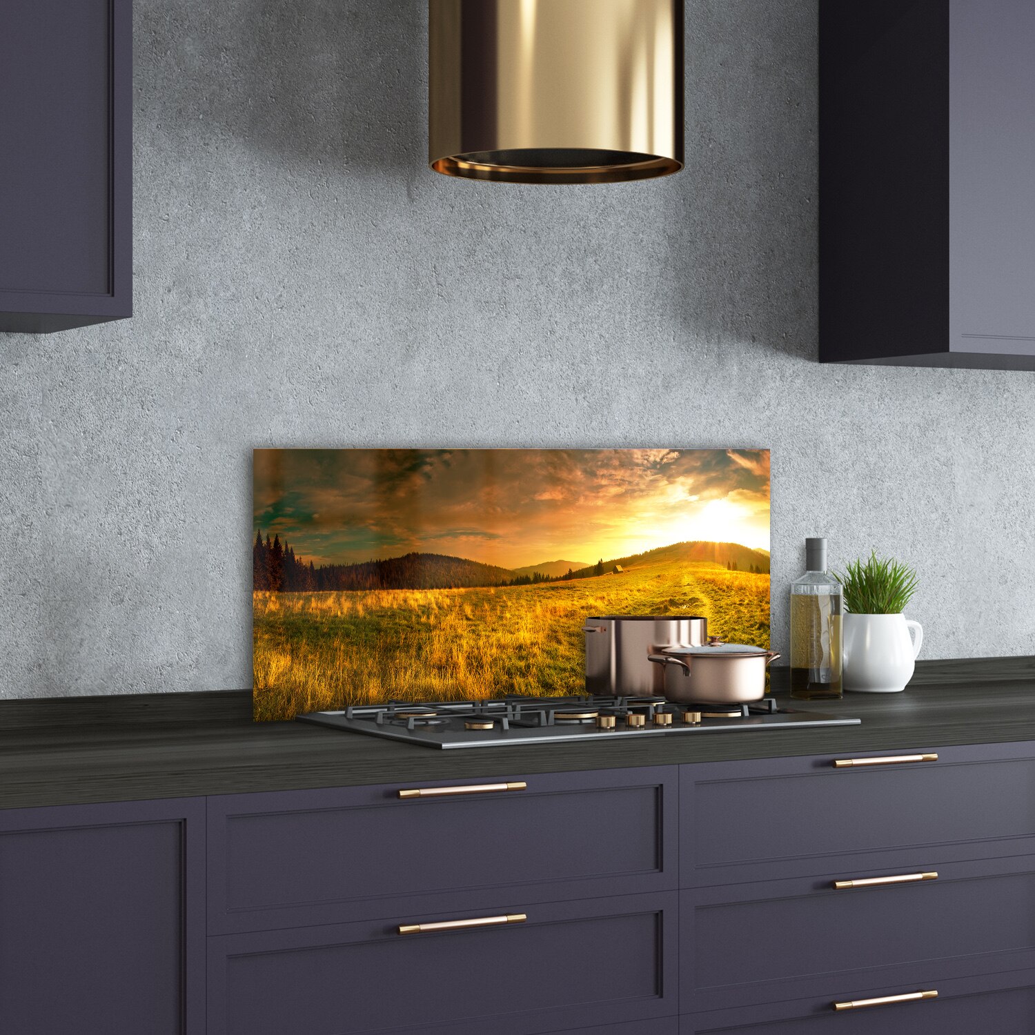 Panou de bucatarie, din sticla, Placi decorative din sticla, Panorama ...