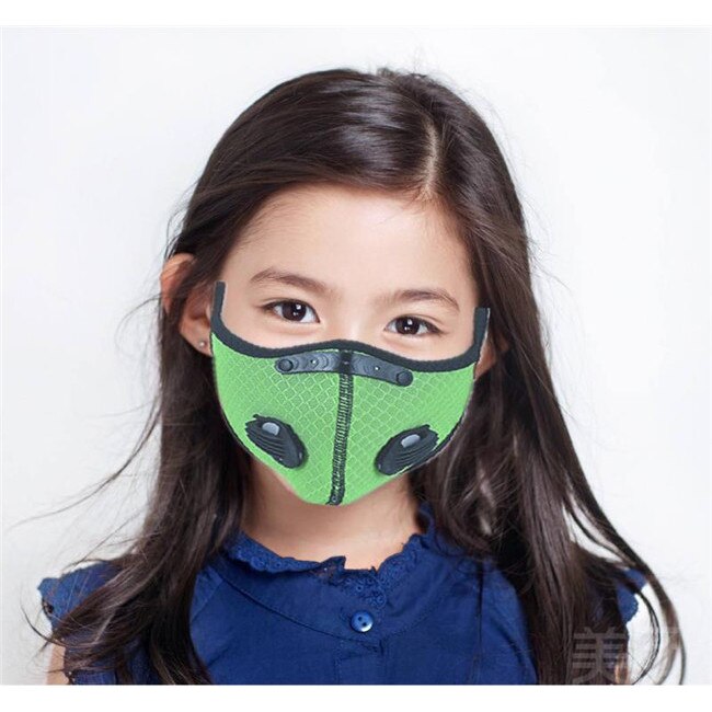 Masca Verde pentru Copii, Aspect Modern, Sport, cu Filtru de Carbon, 2 ...