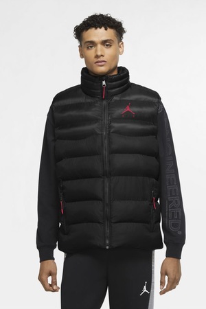 Nike, Vesta cu vatelina si aspect matlasat Jordan Jumpman, Negru, S ...