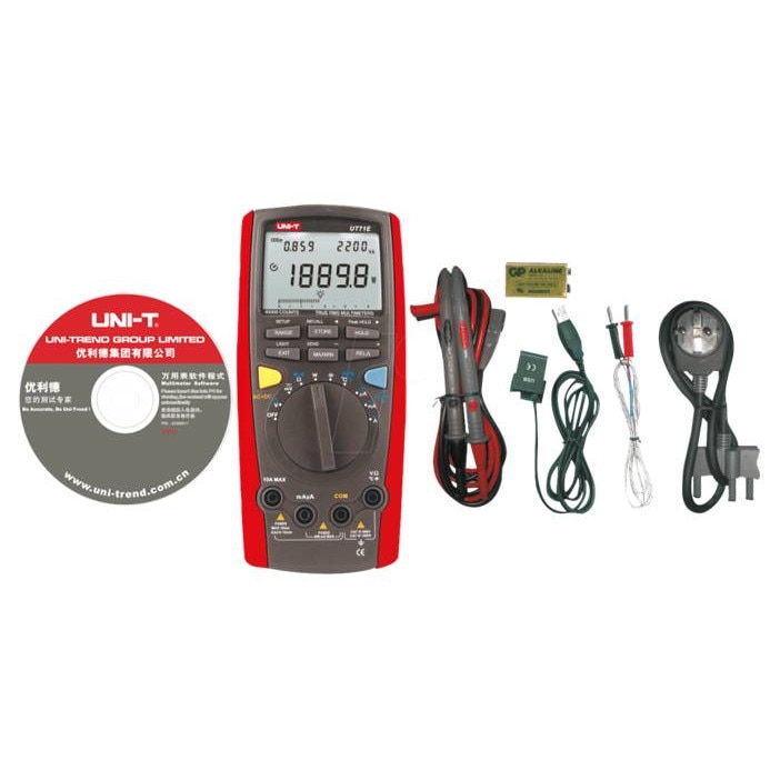 Мултицет UNIT UT-71E, Интерфейс, VAC, VDC, ADC, VDC, OHM, F, Hz, °C ...