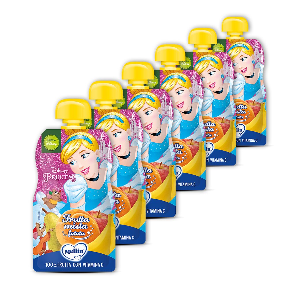 Pachet 6 x Mellin Piure Cocktail de Fructe Disney Princesses, 110g ...
