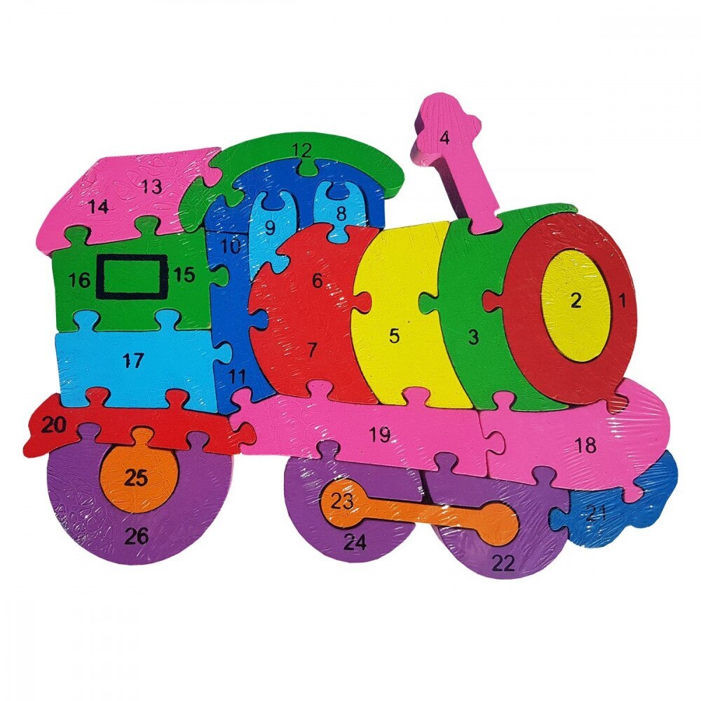Puzzle educativ pentru copii, Lemn, Multicolor, 26 piese, + 3 ani - eMAG.ro