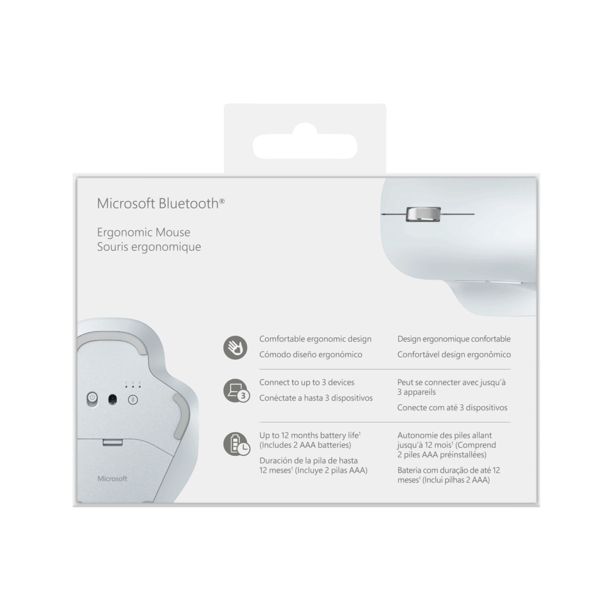 Microsoft Bluetooth Ergonomikus vezeték nélküli egér, Glacier - eMAG.hu
