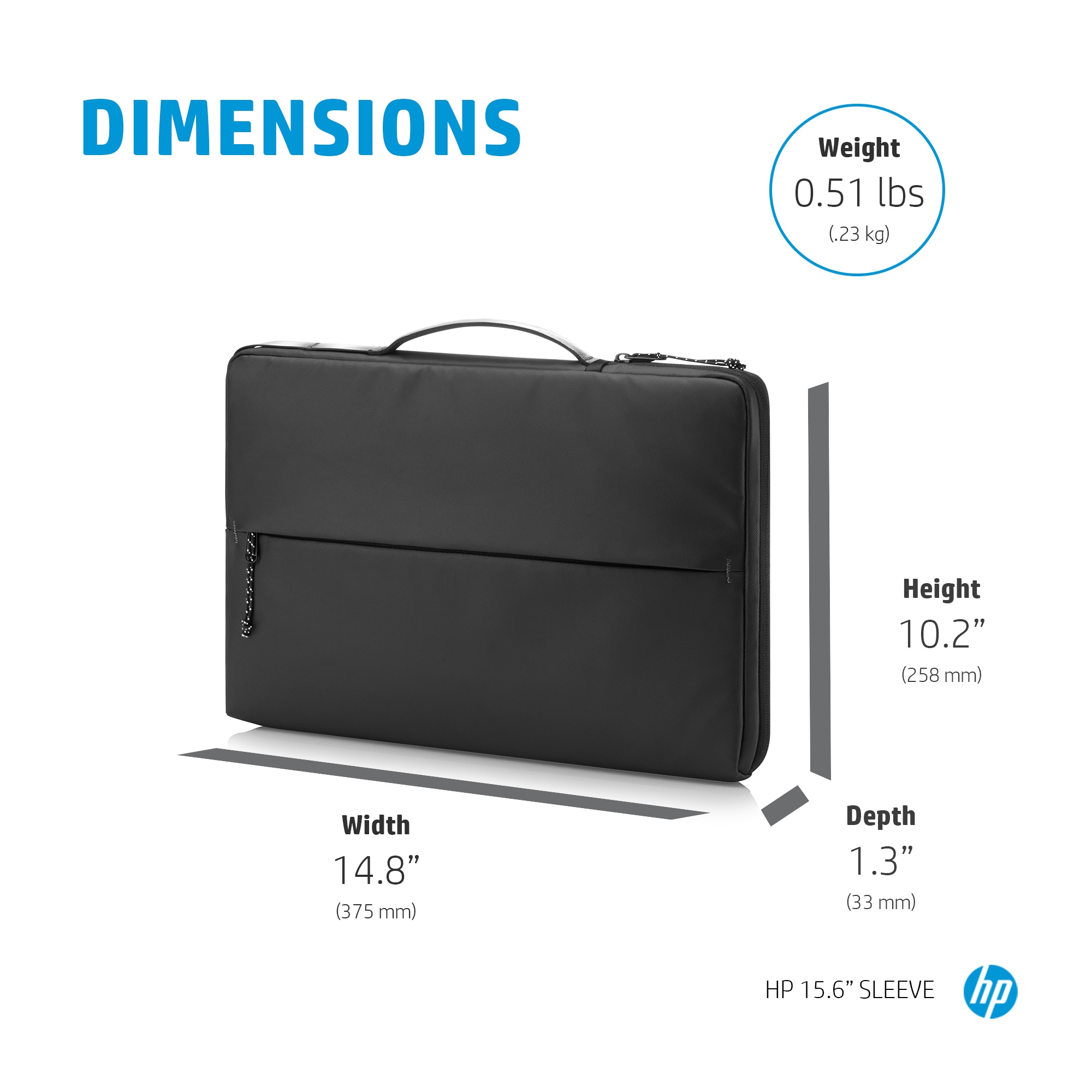 Husa laptop HP Sleeve, 15,6 inch, rezistenta la apa, captuseala de ...