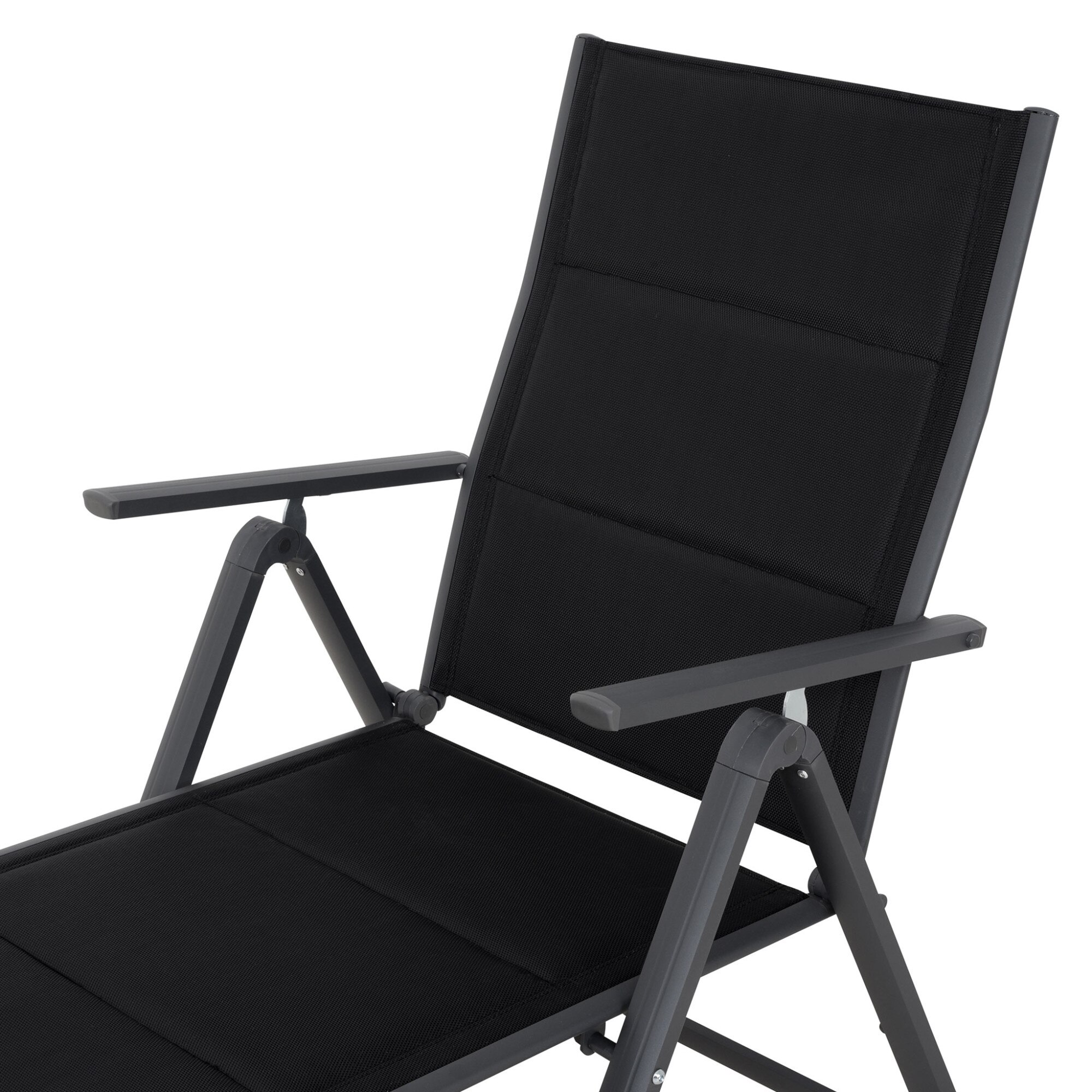 Sezlong pliabil EASY 140x70x105Hcm negru - eMAG.ro