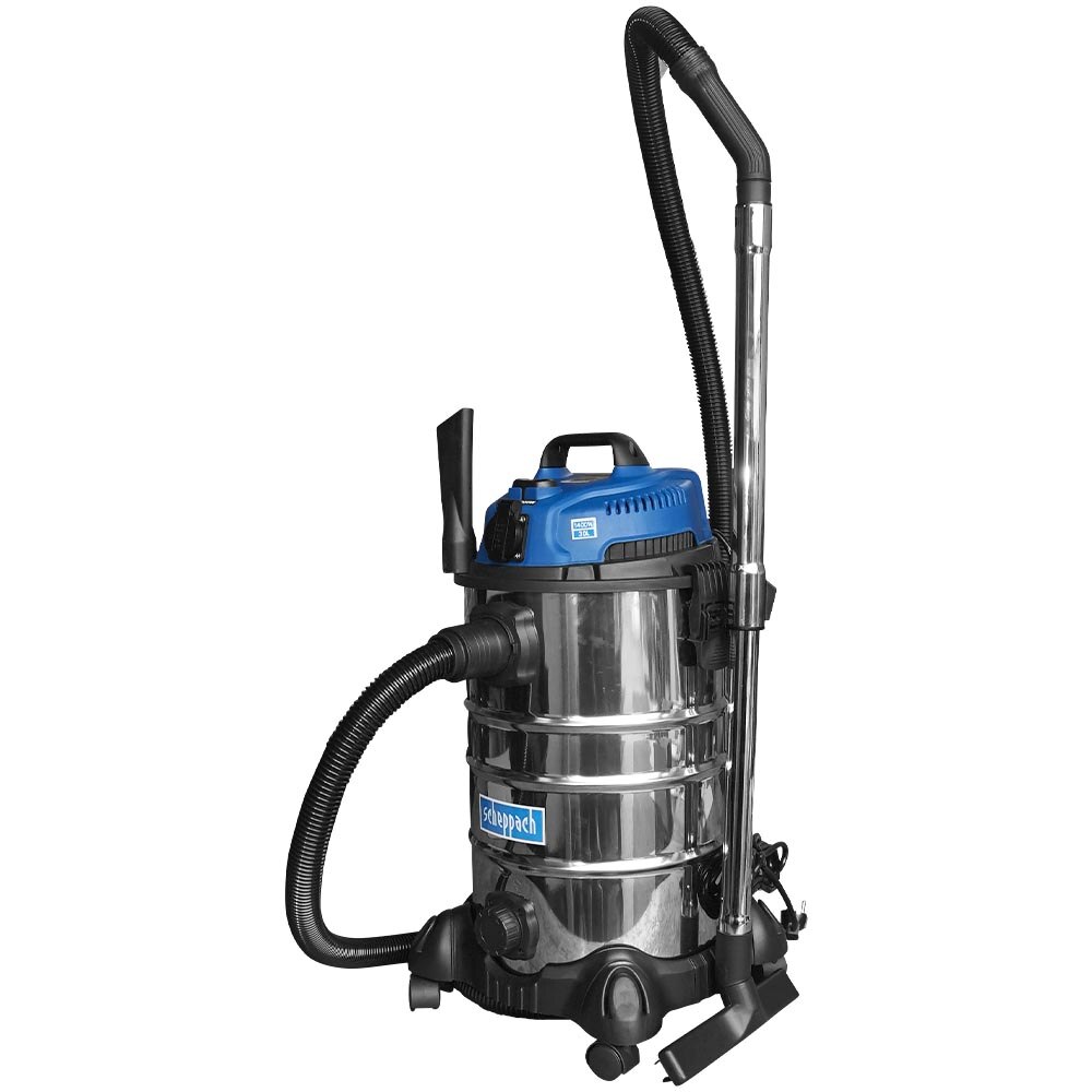 Set aspirator curatare umed/uscat Scheppach ASP30-ES, putere 1400 W, capacitate 30l, lanterna ...